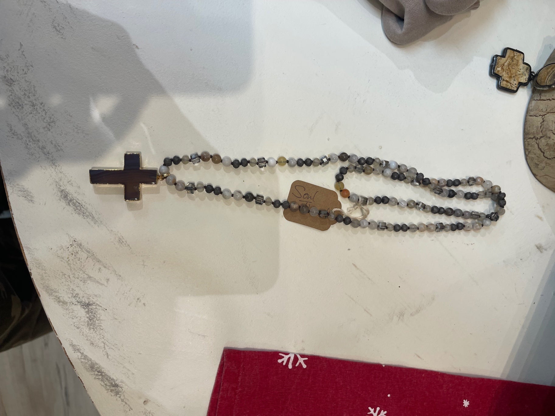 Gray cross necklace – Bluff Town District Marketplace