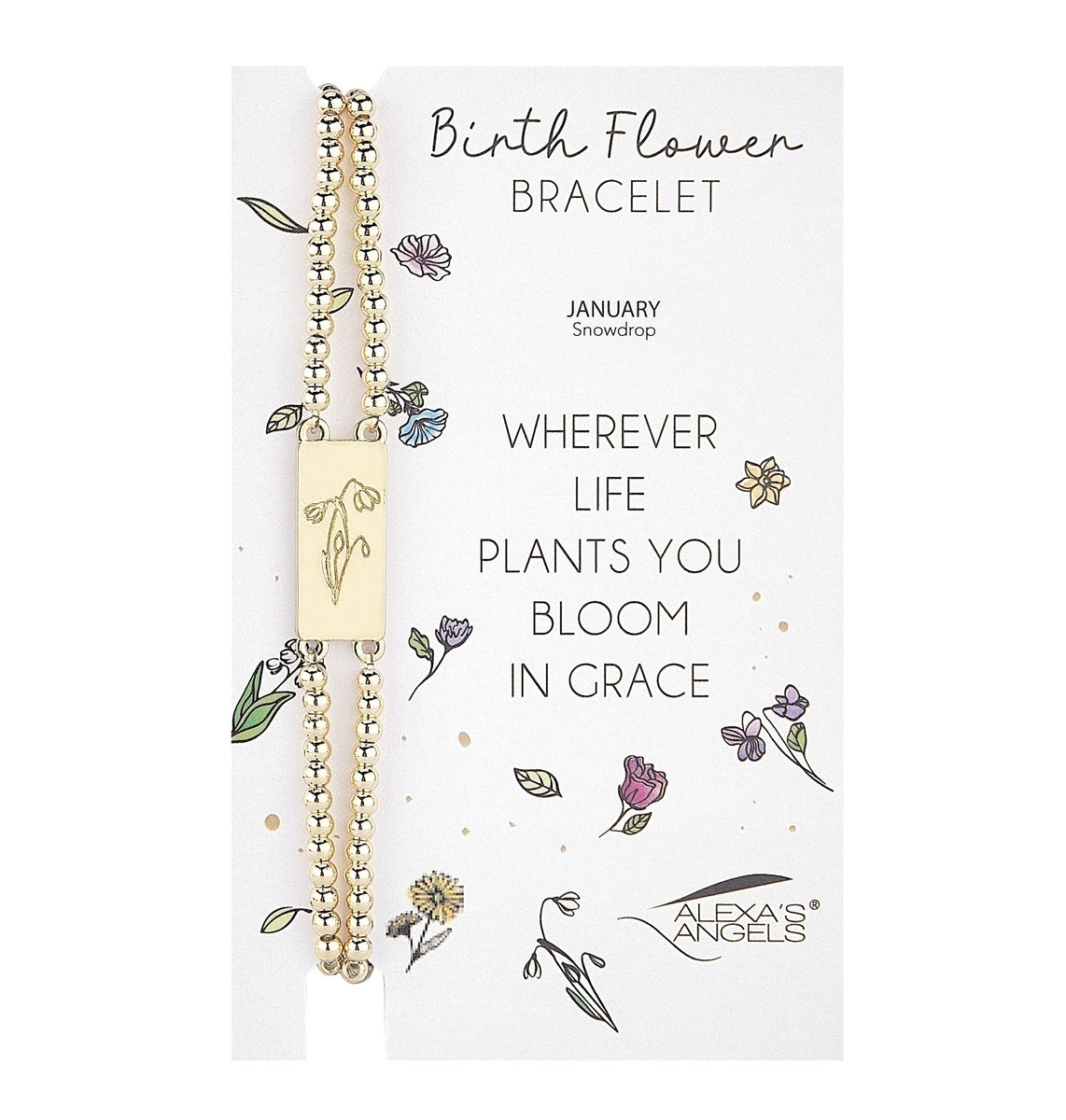Alexa's Angels Birth Flower Bracelet – Bluff Town District Marketplace