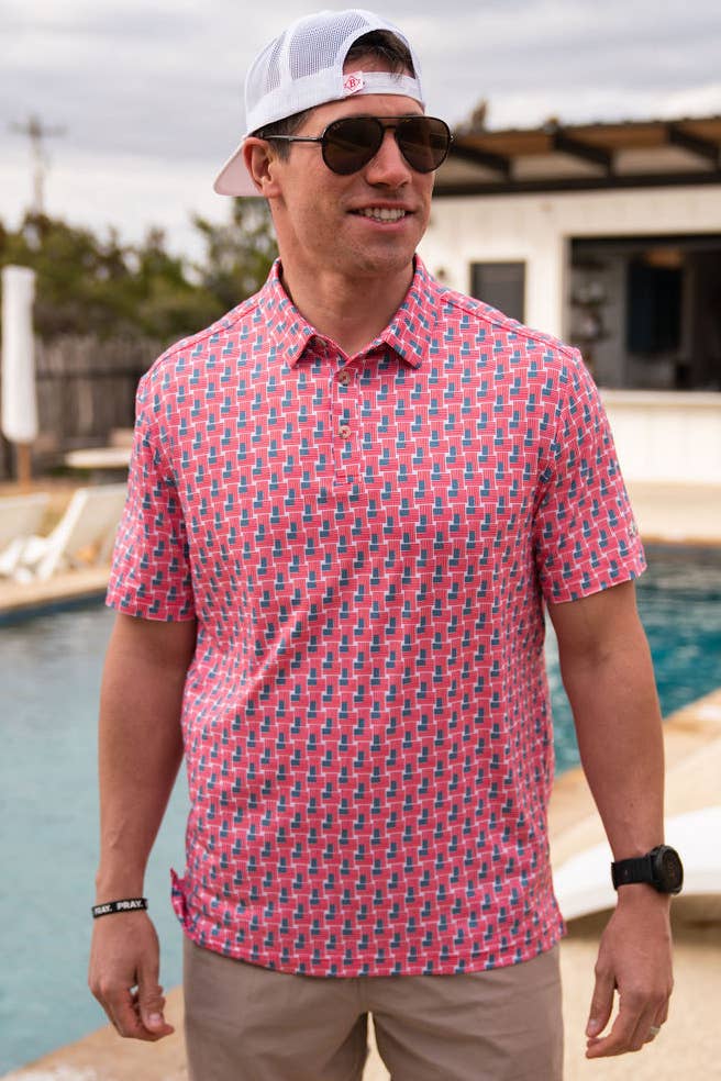 Burlebo Performance Polo - American Flag Print – Bluff Town District ...